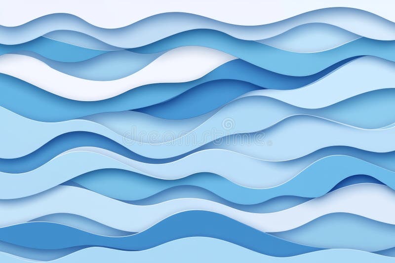 A Backdrop of an Abstract Blue Wave Design with Layered, Curved Lines ...