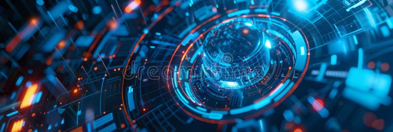 Backdrop of Advanced Technology with Glowing Components in Abstract ...