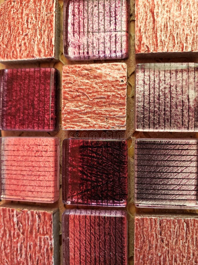 Combination of Glass and Stone Squares in Blue Tones, Wall Design ...