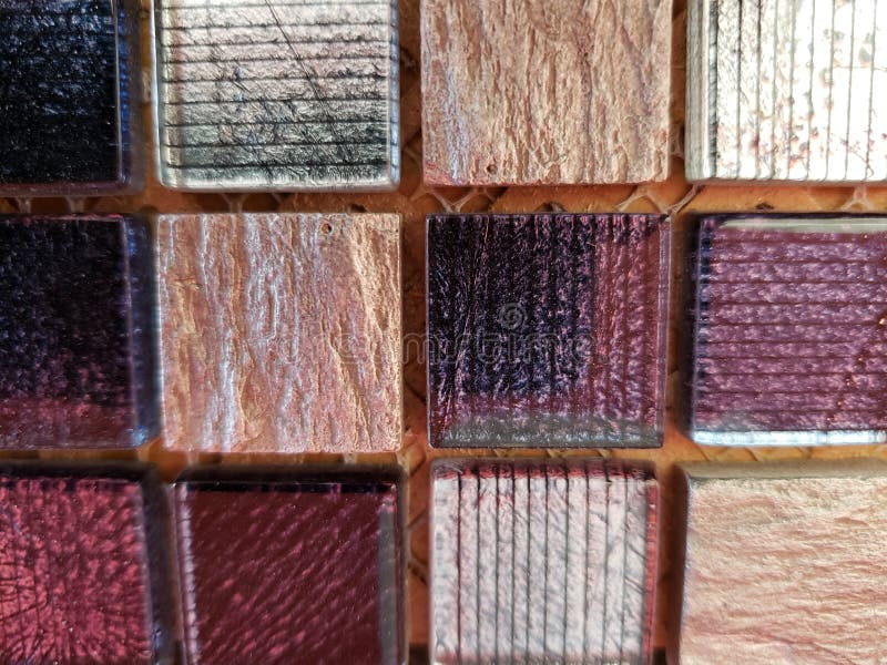 Combination of Glass and Stone Squares in Blue Tones, Wall Design ...