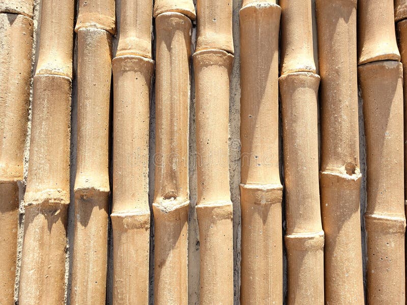 Decoration for Walls with Appearance of Bamboo Logs in Light Brown ...