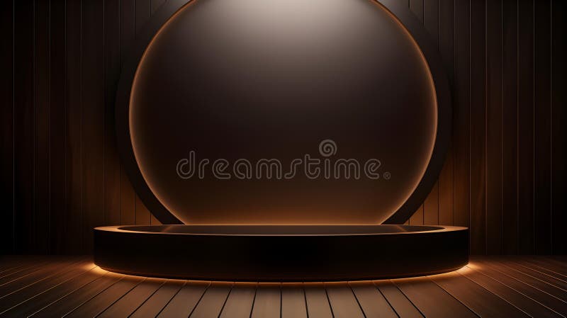 Elegant Studio Background in Dark Brown Colors. Modern Podium for ...