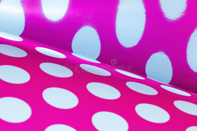 A Background of Large White Dots on Pink Paper. Stock Image - Image of ...