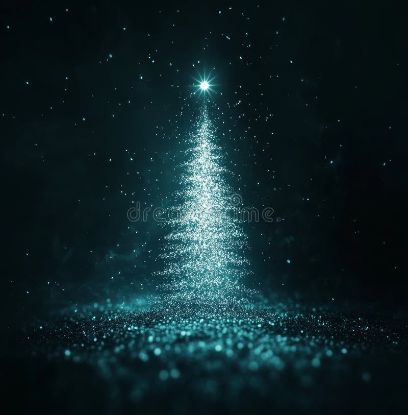 A Backdrop of a Christmas Tree with Shimmering Lights Softened in Focus ...