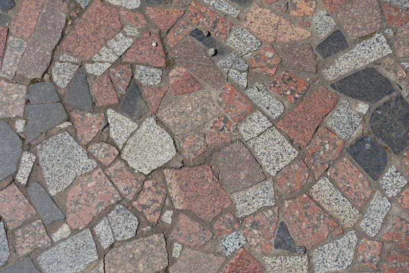Backdrop - Crazy Pavement Made of Multicolored Polished Granite Blocks ...