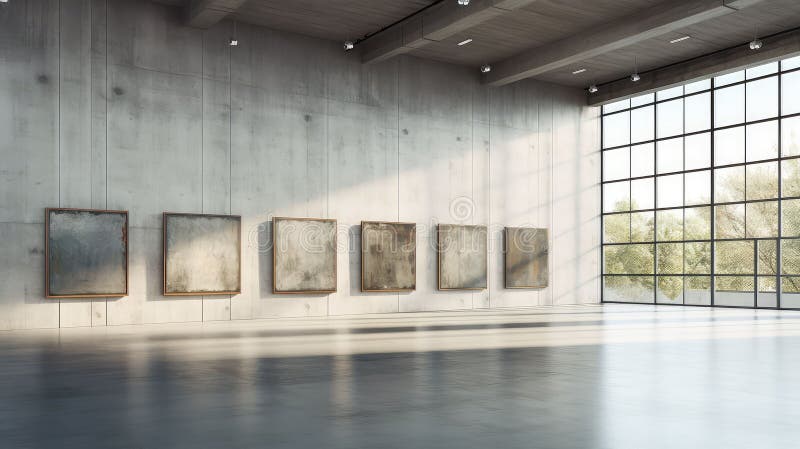 Backdrop Empty Gallery Wall Stock Illustration - Illustration of venue ...