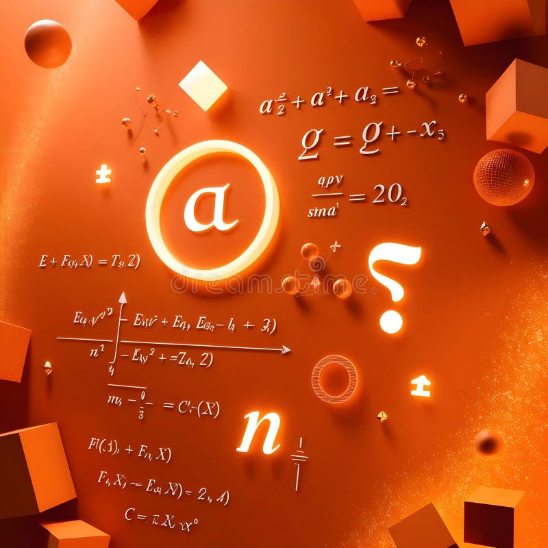 The Backdrop Features Glowing Mathematical Formulas Stock Illustration ...