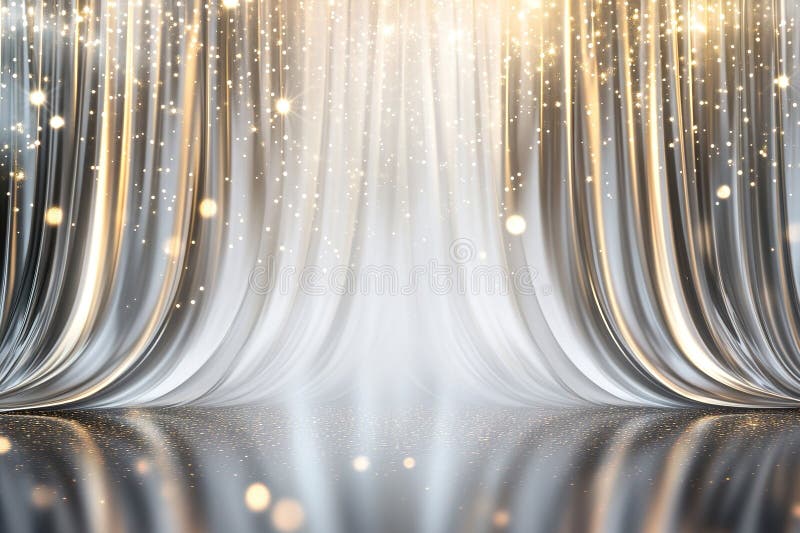 This Backdrop Features Luxurious Metallic Silver and Gold Curtains ...