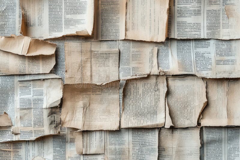 Vintage Inspired Paper Art Background with Aged Newspapers and Textured ...