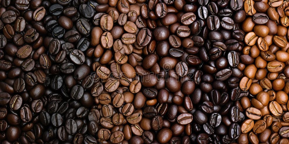 A Backdrop Featuring Various Types of Coffee Beans Roasted To ...