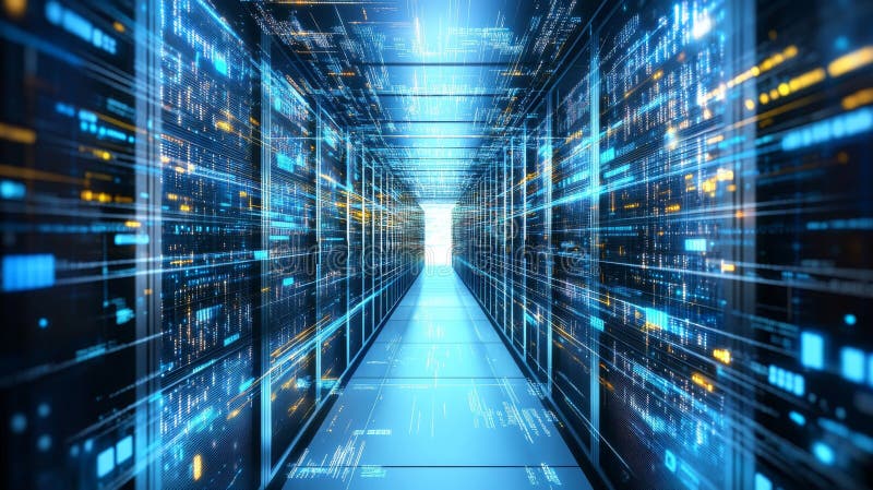 A Backdrop of a Futuristic AI Network with Blue Glowing Elements and ...