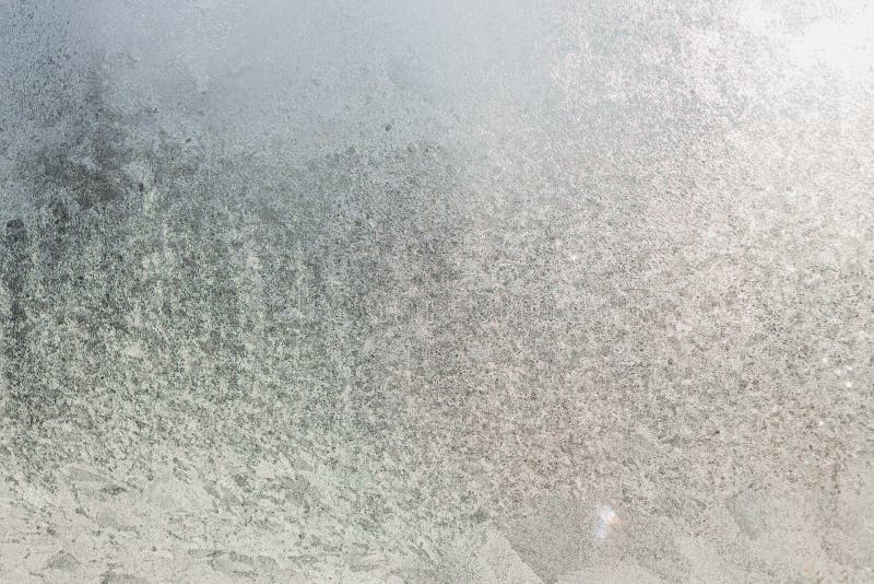 Backdrop of Ice, Frozen Window Covered with Frost, Blue Abstract ...
