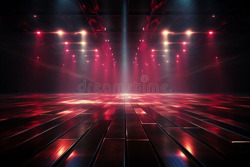 Backdrop with Illumination of Red Spotlights for Flyers Realistic Image ...