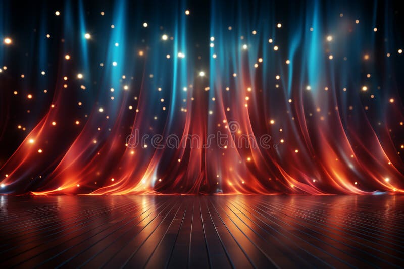Backdrop with Illumination of Red Spotlights for Flyers Realistic Image ...