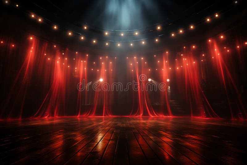 Backdrop with Illumination of Red Spotlights for Flyers Realistic Image ...