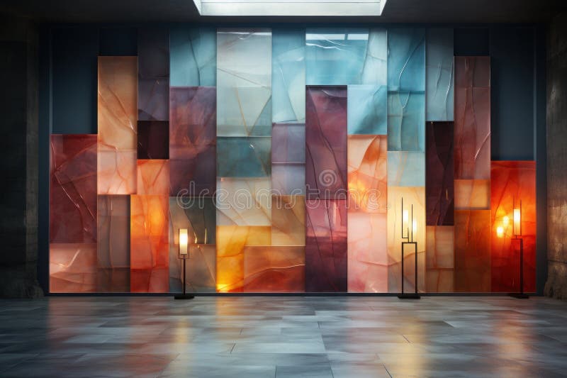 Backdrop Made of Transparent Marble 3D Diagonal Planks. Generative AI ...