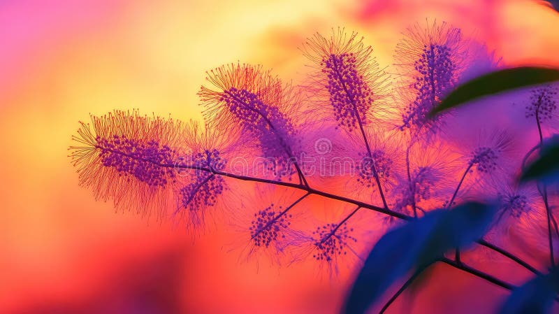 Backdrop mimosa tree stock illustration. Illustration of emotion ...