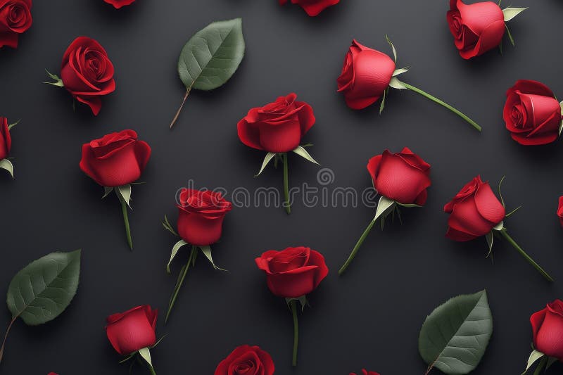 A Backdrop of Natural Red Roses, Forming a Floral Wall Stock Photo ...