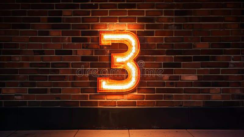 Backdrop neon light number stock illustration. Illustration of number ...