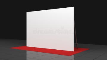 Backdrop, Press Banner 2x3 Meters with Red Carpit. 3d Render Template ...