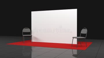 Backdrop, Press Banner 2x3 Meters with Red Carpit. 3d Render Template ...