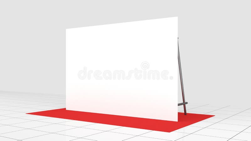 Backdrop, Press Banner 2x3 Meters with Red Carpit. 3d Render Template ...