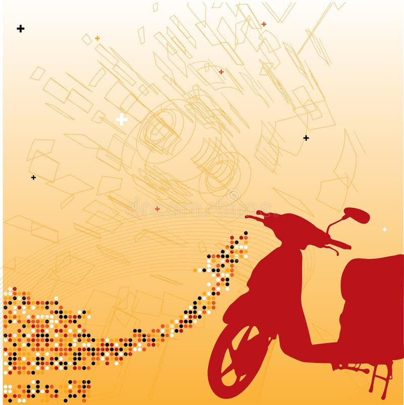 Backdrop with scooter. stock vector. Illustration of wireframe - 4390115