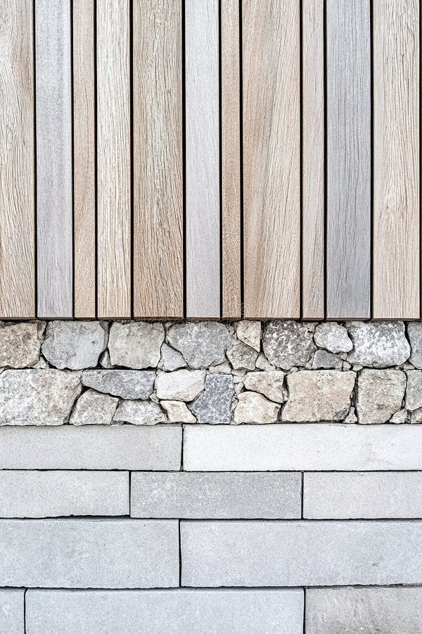 The Backdrop Showcases a Harmonious Blend of Natural Stone and Wooden ...