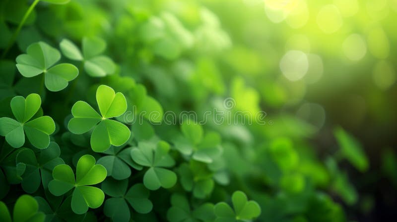 St. Patrick S Day. Clover Wallpaper in Soft Backlight with Blur and ...