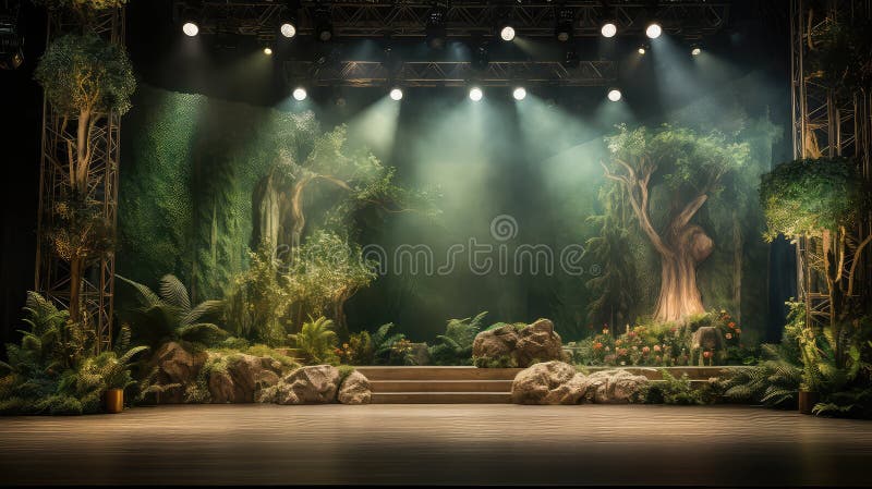 Backdrop stage interior stock illustration. Illustration of colors ...