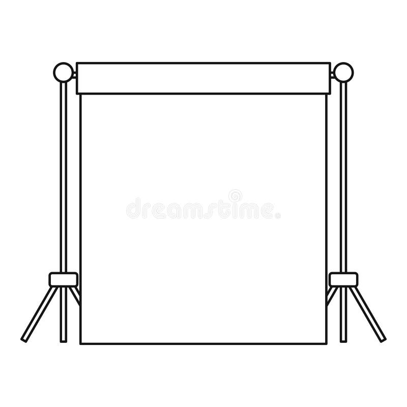 Backdrop Stand with Backdrop Icon, Outline Style Stock Vector ...