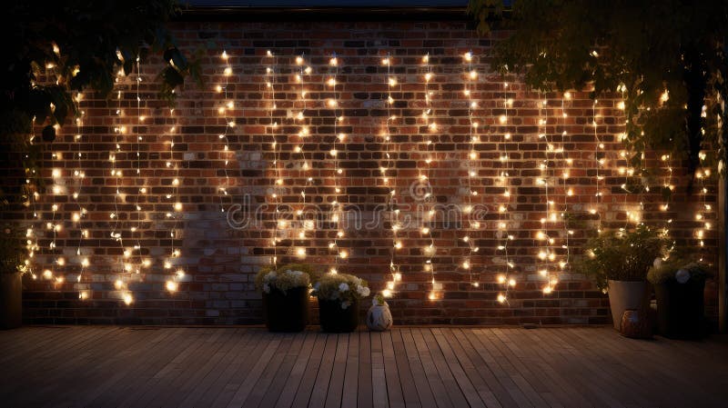 Backdrop Strings of Lights Frame Stock Illustration - Illustration of ...