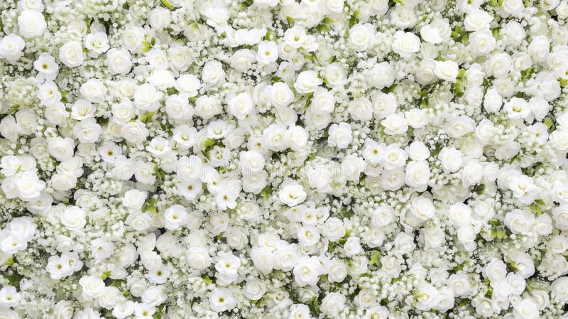 Backdrop of White Roses Flowers Stock Illustration - Illustration of ...