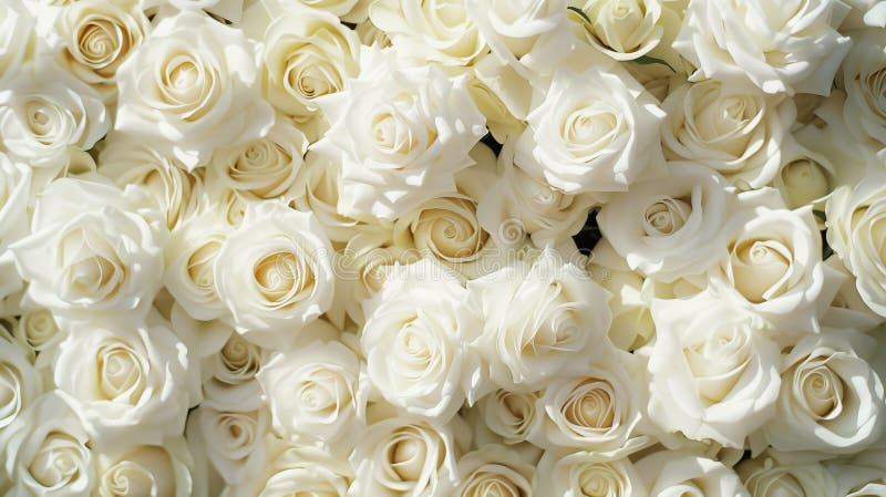 Backdrop of White Roses Flowers Stock Illustration - Illustration of ...