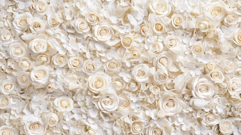 Backdrop of White Roses Flowers Stock Illustration - Illustration of ...