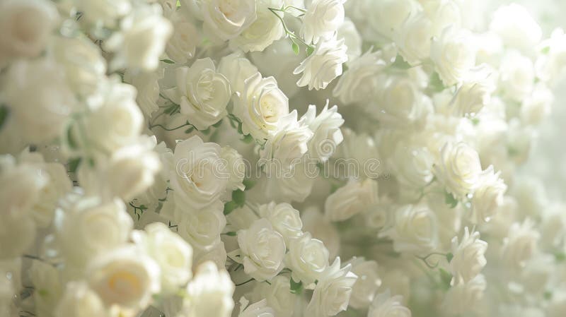 Backdrop of White Roses Flowers Stock Illustration - Illustration of ...