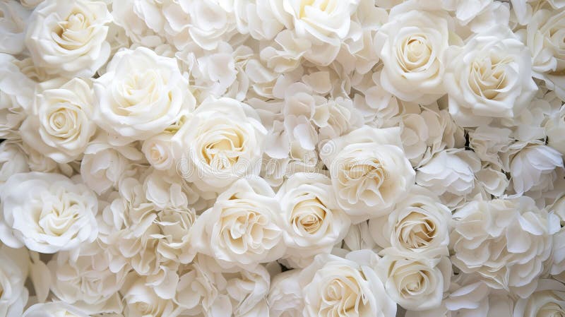 Backdrop of White Roses Flowers Stock Illustration - Illustration of ...