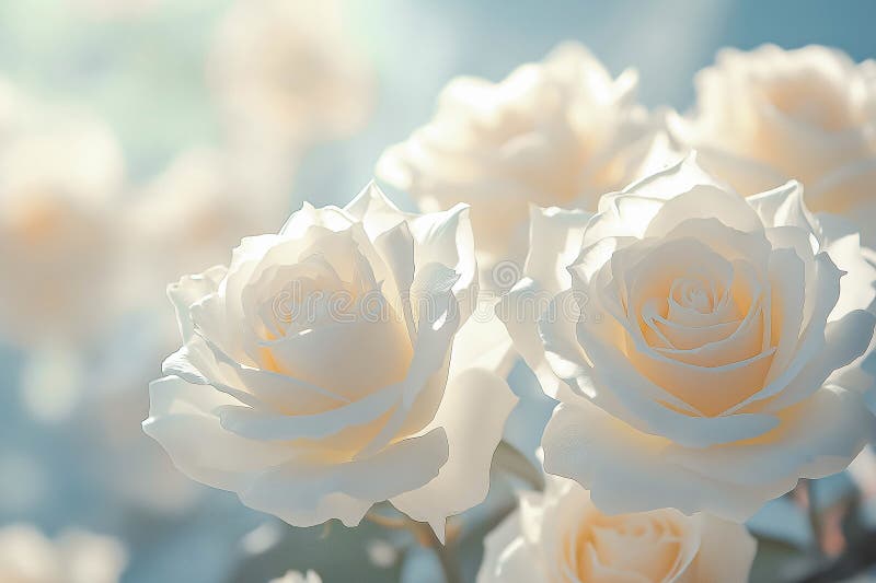Backdrop of White Roses Flowers, Wedding Backgrounds Stock Photo ...