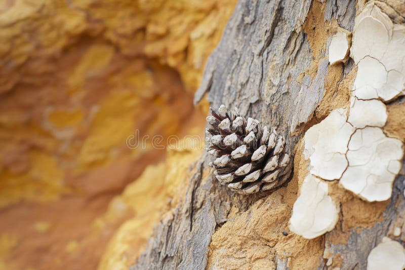 A Backdrop of a Wooden Tree Log, Adorned with Warm Fall Colors and a ...
