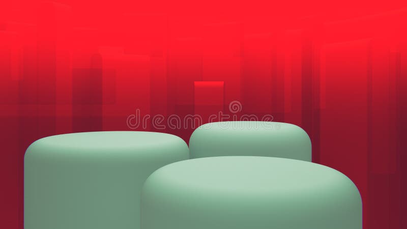 Backdrop for Your Goods. Three-level Showcase. Red Distant Plan 3d ...