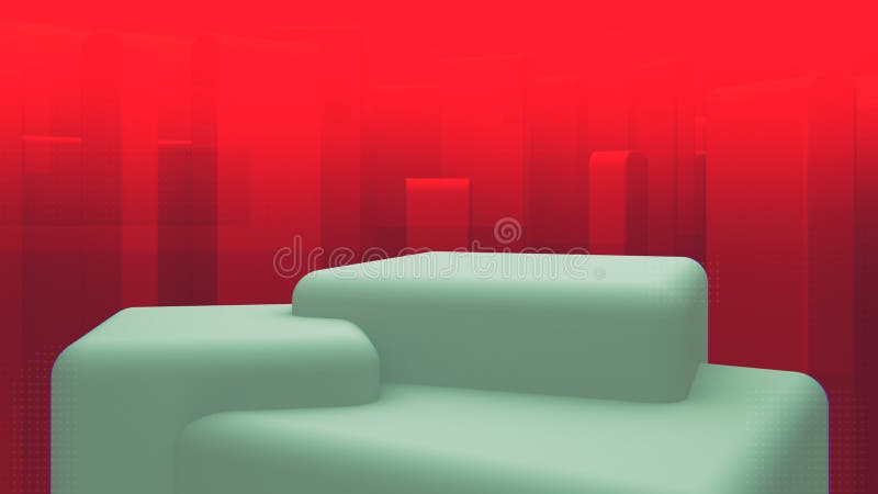 Backdrop for Your Goods. Three-level Showcase. Red Distant Plan 3d ...