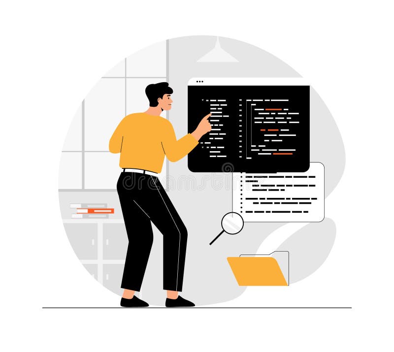Backend Development Coding and Programming. Man Writes Code, Creates ... Backend Development Coding and Programming. Man Writes Code, Creates ...
