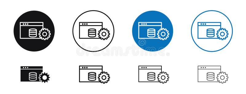 Backend Thin Line Vector Icon Set Stock Vector - Illustration of logo ...