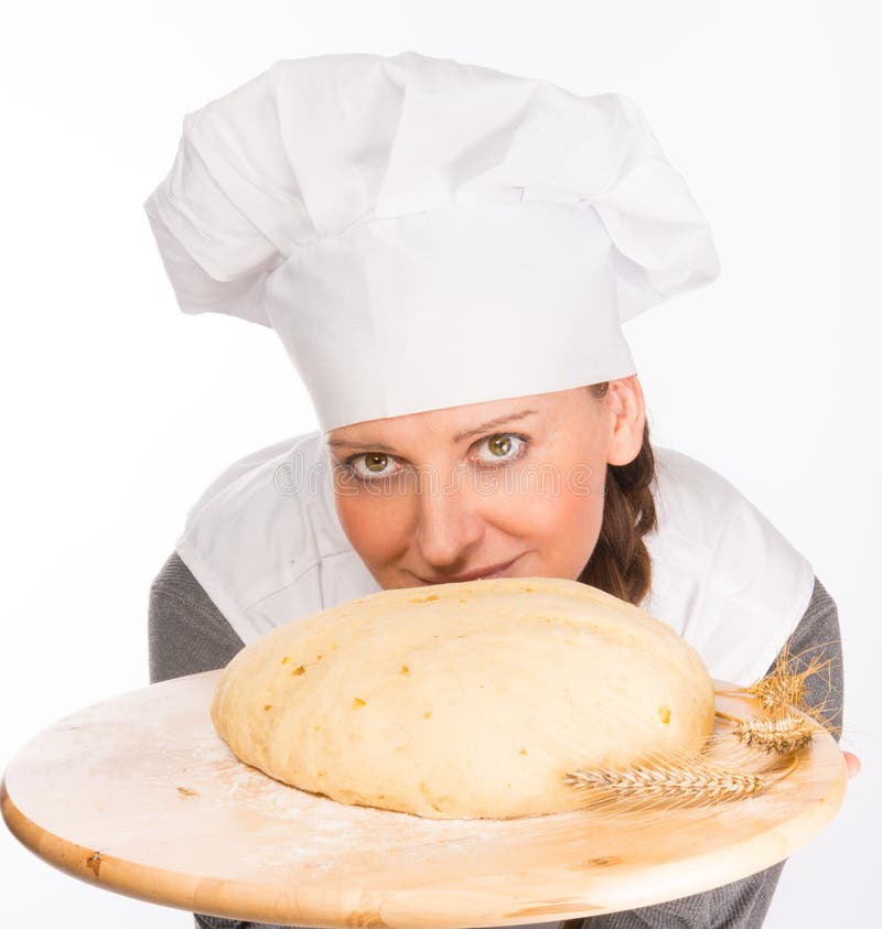Backer with bread dough stock image. Image of background - 29029407