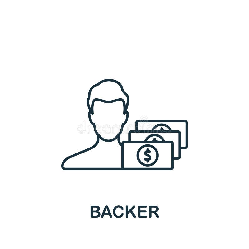 Backer Icon. Line Simple Crowdfunding Icon for Templates, Web Design ...
