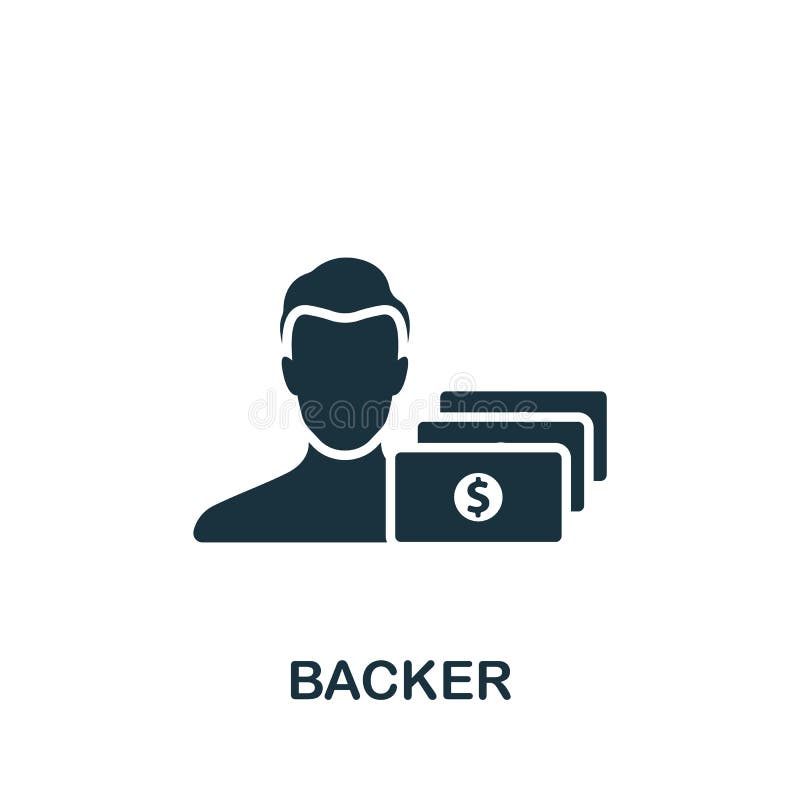 Backer Icon. Monochrome Simple Crowdfunding Icon for Templates, Web ...