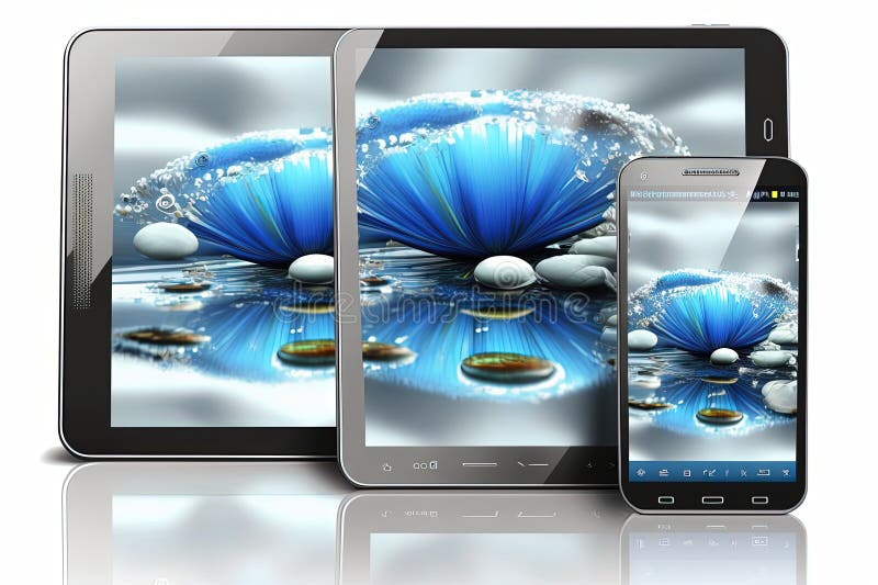 Backg Isolated White Pc Tablet Smartphone Devices Mobile Stock ...