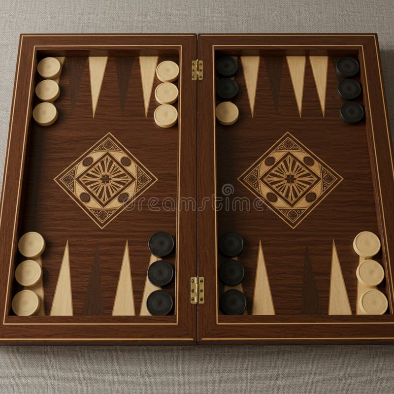 Backgammon Board Game Setup for Play with Pieces Stock Illustration ...