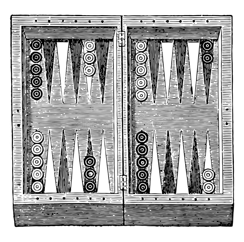 The Backgammon Board Vintage Illustration Stock Vector - Illustration ...