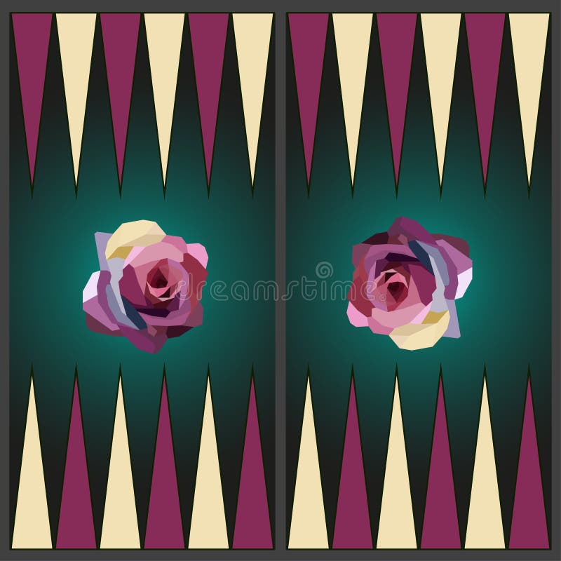 Rose Flower Playing Field for Backgammon, Ancient Gambling Dice ...
